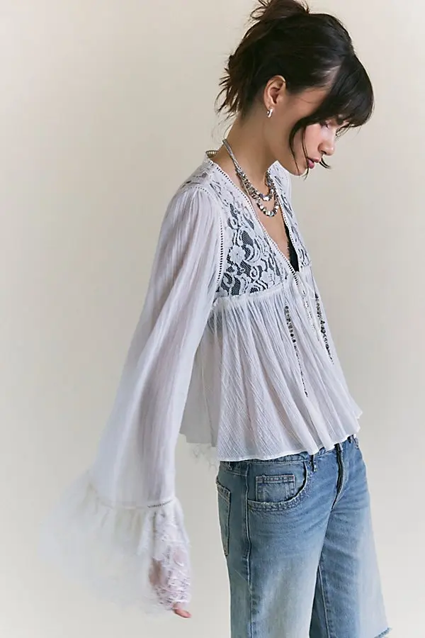 Free People Ava Blouse - Tofu