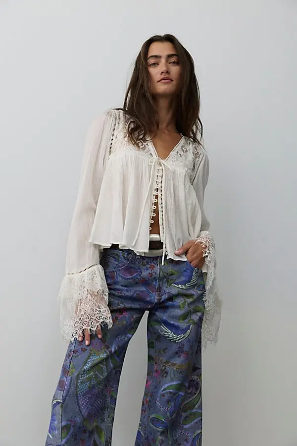 Free People Ava Blouse - Tofu