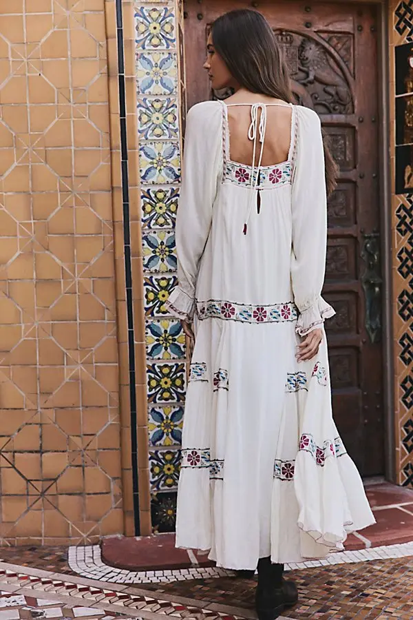 Free People Azalea Embroidered Maxi Dress