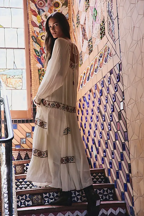 Free People Azalea Embroidered Maxi Dress