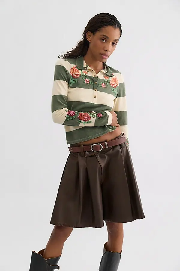 Free People We The Free Georgie Long Sleeve Tee - Ecru Combo
