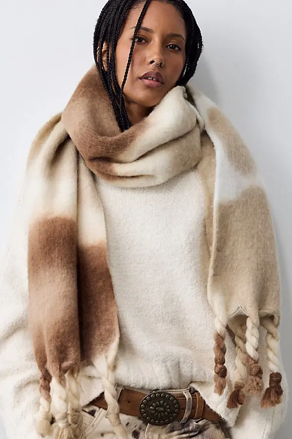Free People Winter Days Blanket Scarf - Oat