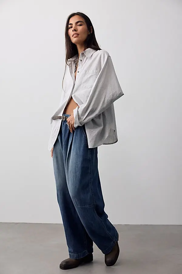 Free People We The Free Vienna Linen Trouser Jeans
