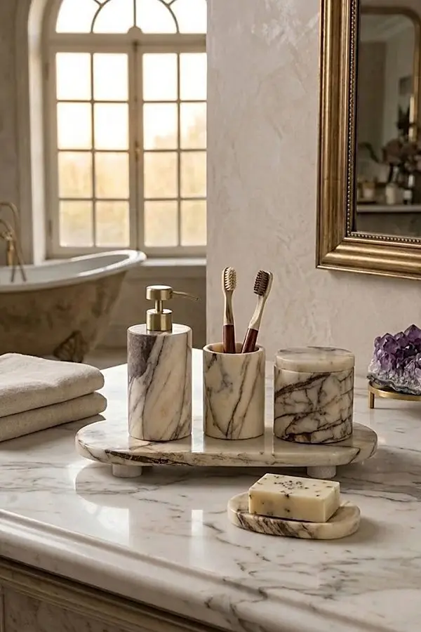 GAURI KOHLI Tangier Marble Bath Set