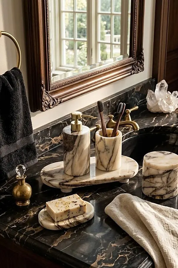 GAURI KOHLI Tangier Marble Bath Set