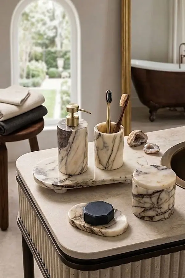 GAURI KOHLI Tangier Marble Bath Set