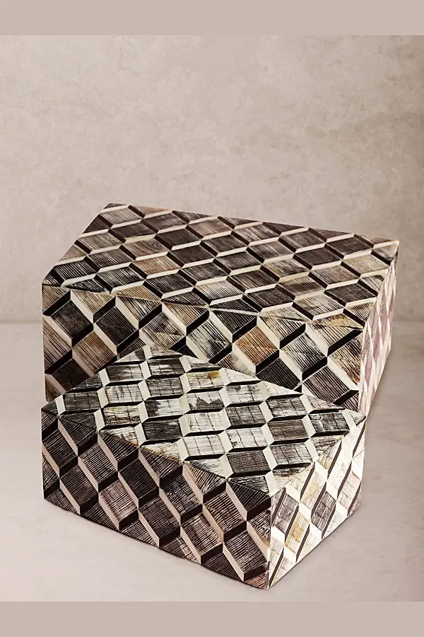 GAURI KOHLI Leela Horn & Bone Boxes - Brown