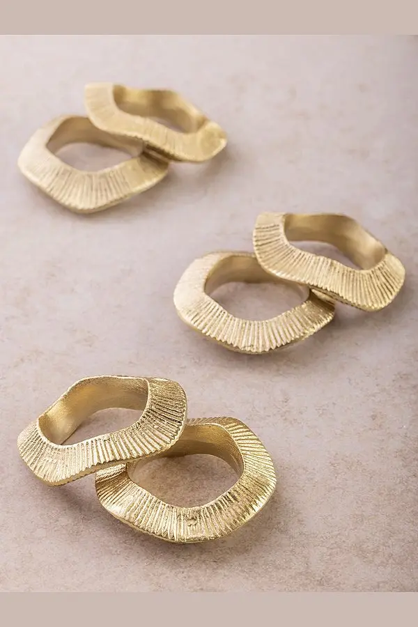 GAURI KOHLI Tuscany Napkin Rings - Gold