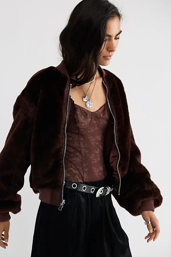 AGOLDE Frankie Reversible Bomber Jacket - Morello