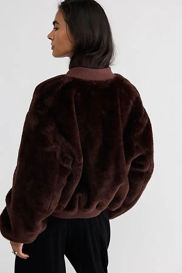 AGOLDE Frankie Reversible Bomber Jacket - Morello