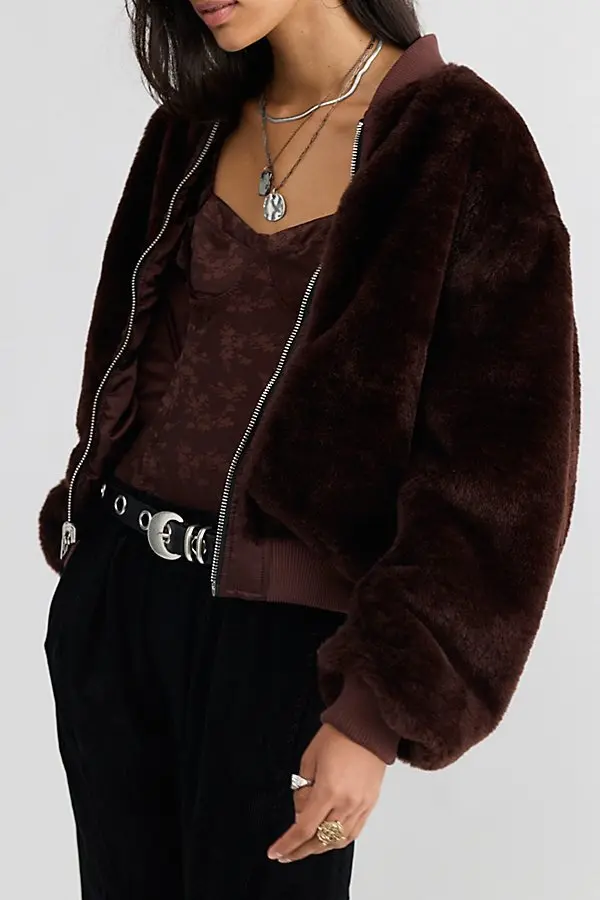 AGOLDE Frankie Reversible Bomber Jacket - Morello