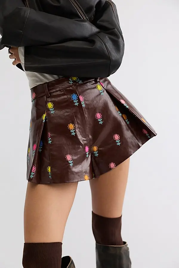 Celiab Luma Vegan Leather Shorts