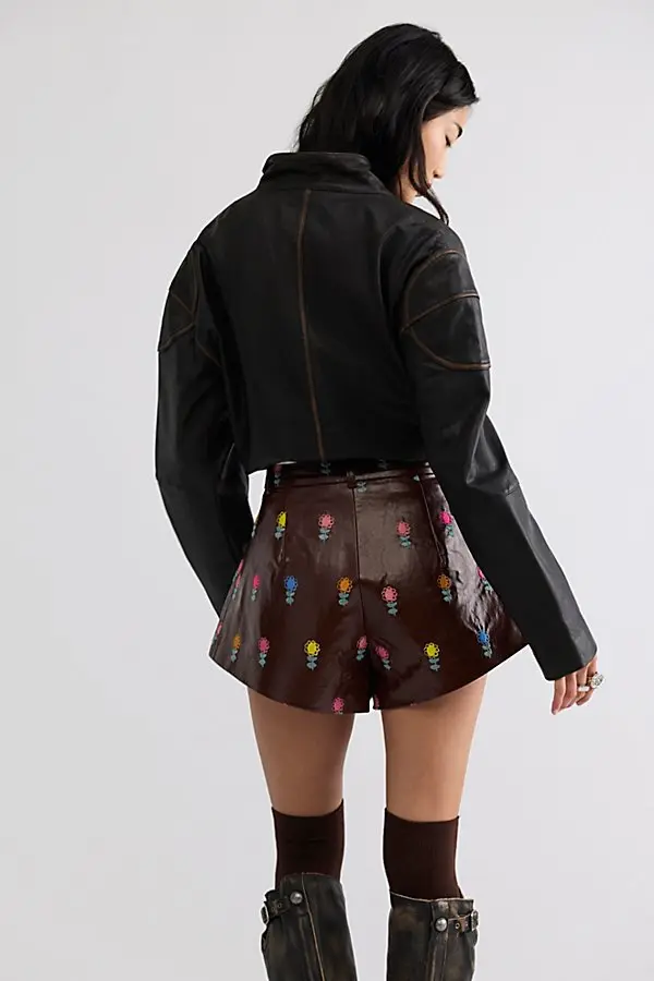 Celiab Luma Vegan Leather Shorts