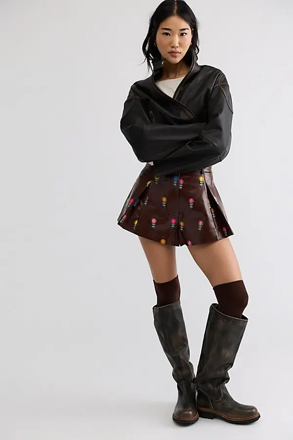 Celiab Luma Vegan Leather Shorts