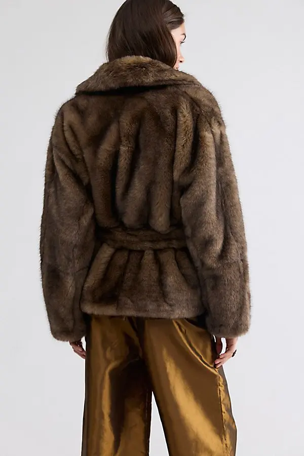 STAND STUDIO Studios Silena Faux Fur Coat