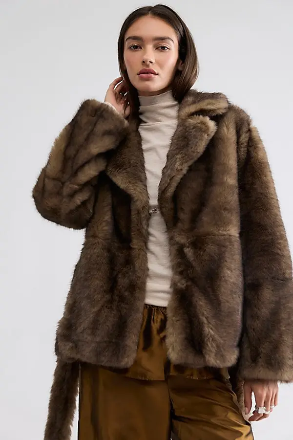 STAND STUDIO Studios Silena Faux Fur Coat
