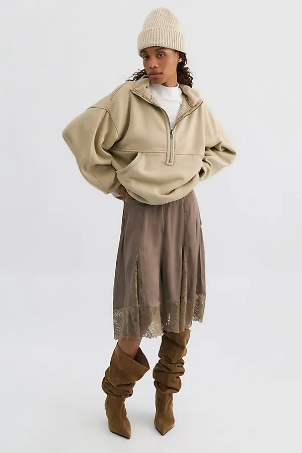 Free People Banks Half-zip Pullover - Dancing Wind