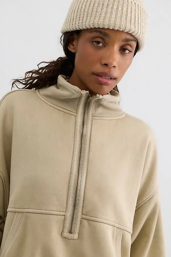 Free People Banks Half-zip Pullover - Dancing Wind