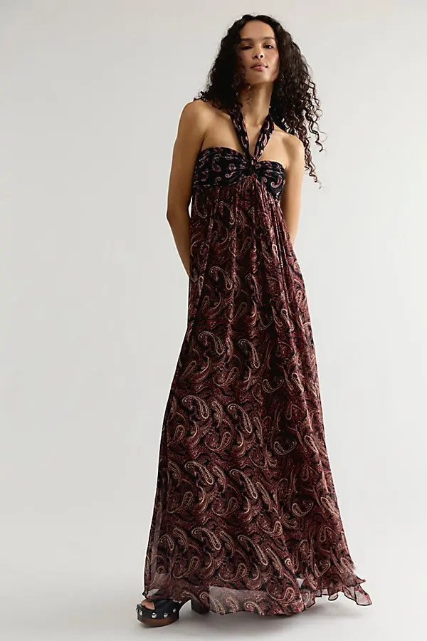 Rococo Sand Freya Ruched Drape Maxi Dress