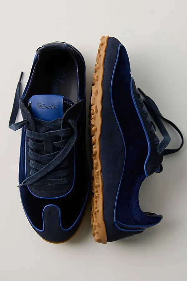 PALOMA BARCELO Ziva Velvet Sneakers - Navy