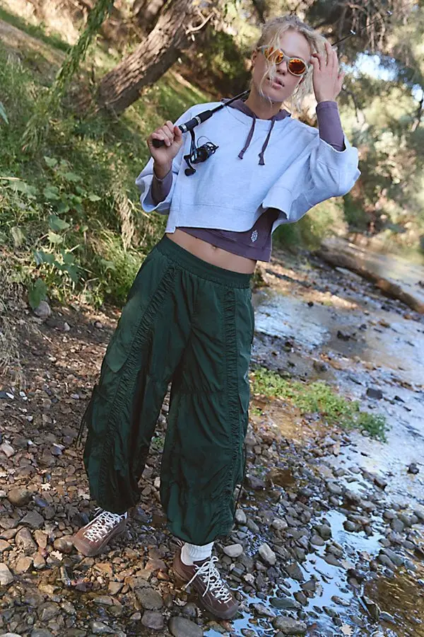 Free People Alpine Fleece-lined Hike Pants - Ivy
