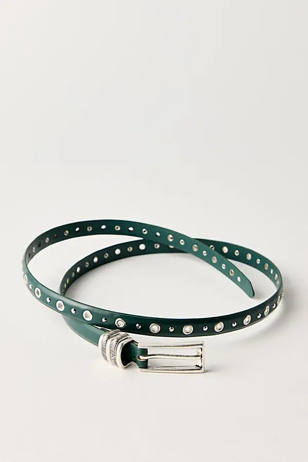 Free People Bowie Slim Belt - Pine Needle