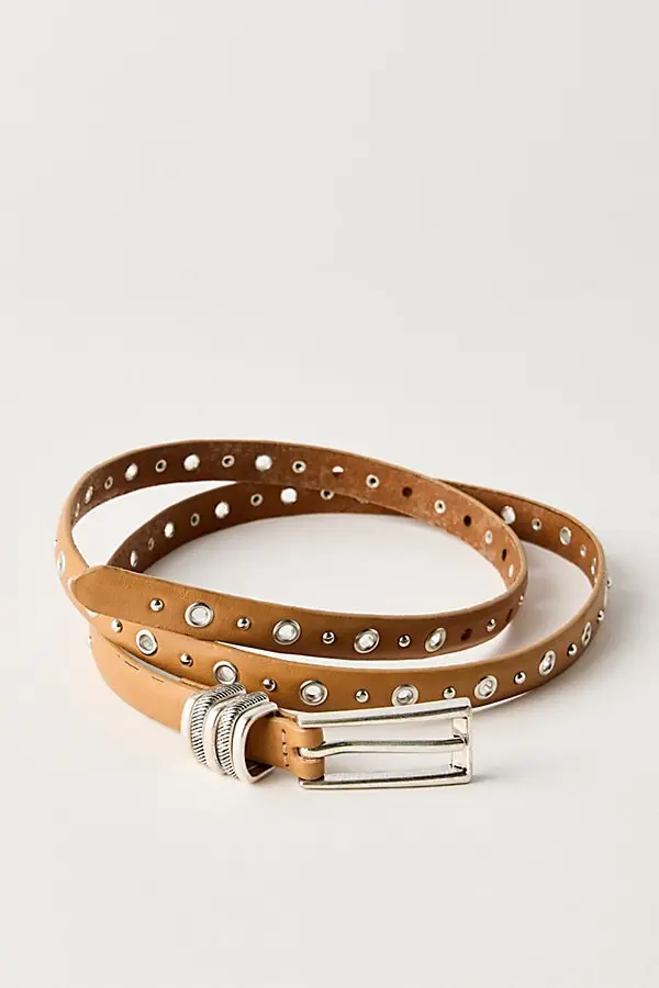 Free People Bowie Slim Belt - Saddle