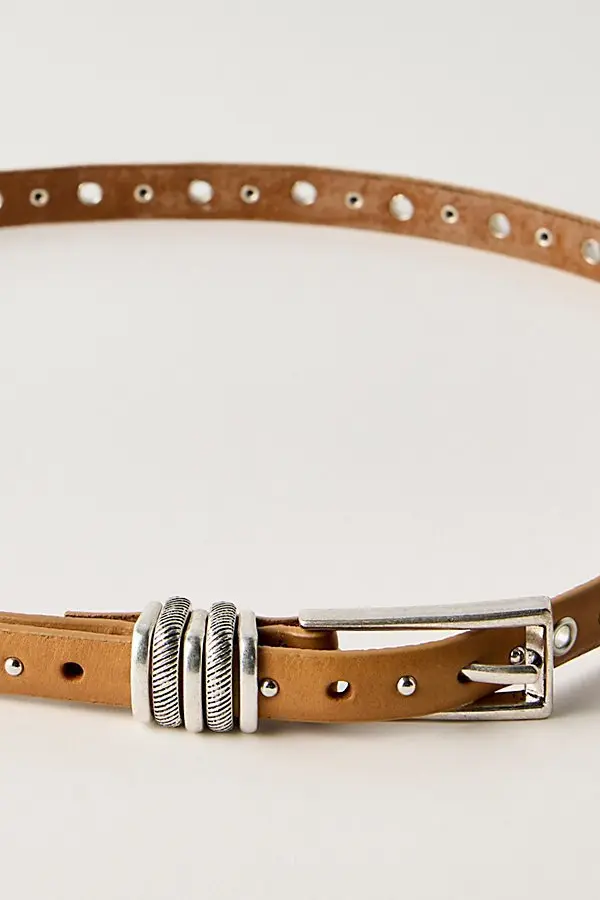 Free People Bowie Slim Belt - Saddle