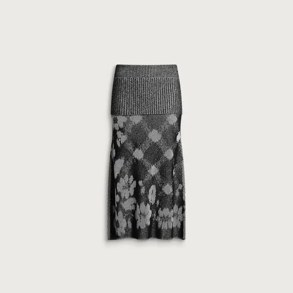 PAOLINA RUSSO Illusion Knit Long Skirt