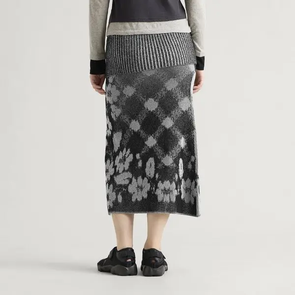 PAOLINA RUSSO Illusion Knit Long Skirt