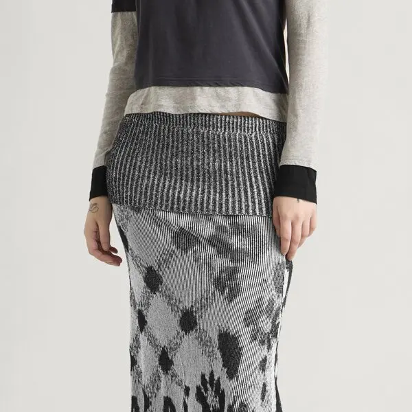 PAOLINA RUSSO Illusion Knit Long Skirt