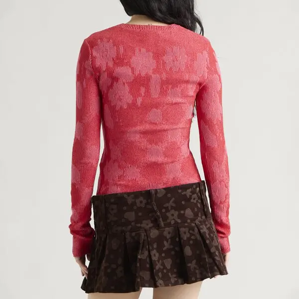 PAOLINA RUSSO Illusions Knit Long Sleeve Fitted Top