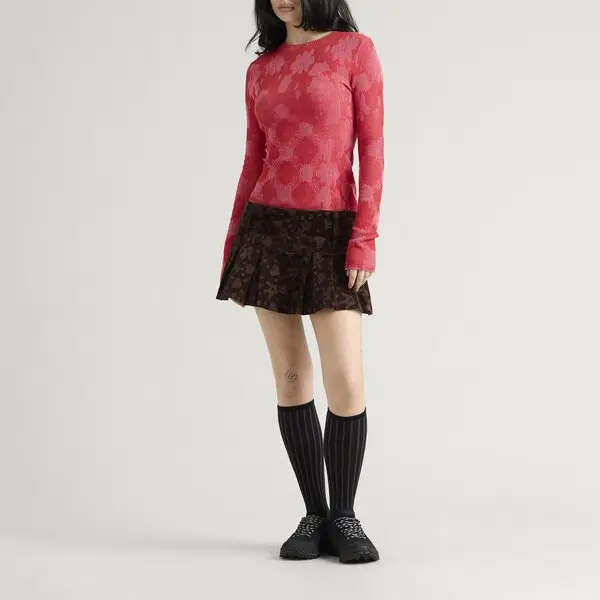 PAOLINA RUSSO Illusions Knit Long Sleeve Fitted Top