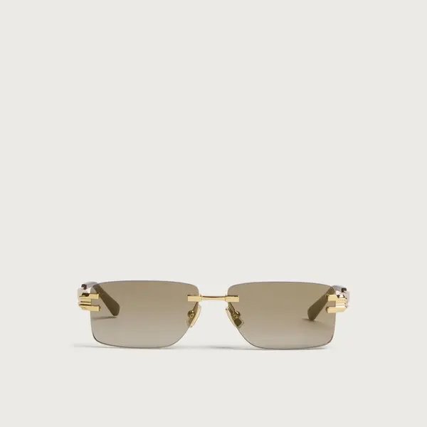 Bottega Veneta Bv1511 Step Ribbon Sunglasses - Gold/grey