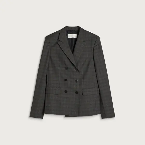 Dries Van Noten Bent Abstract Check Wool Blazer - Brown