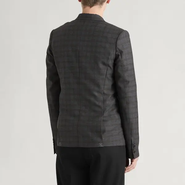 Dries Van Noten Bent Abstract Check Wool Blazer