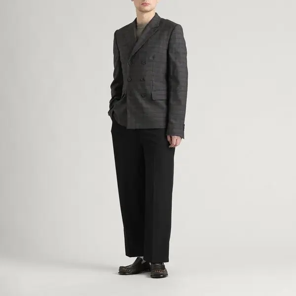 Dries Van Noten Bent Abstract Check Wool Blazer