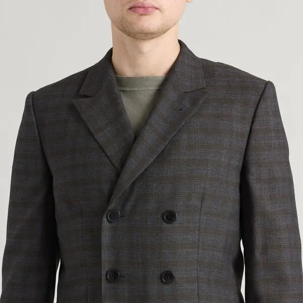 Dries Van Noten Bent Abstract Check Wool Blazer