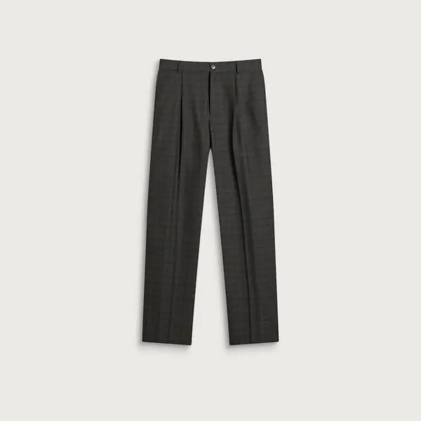 Dries Van Noten Penrud Abstract Check Wool Trousers