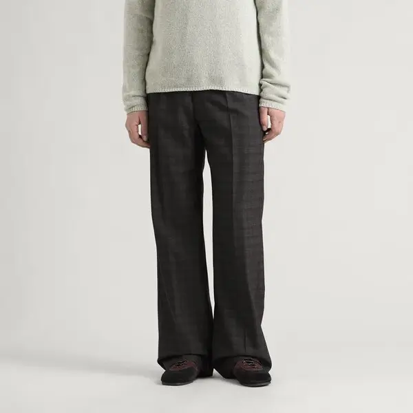 Dries Van Noten Penrud Abstract Check Wool Trousers