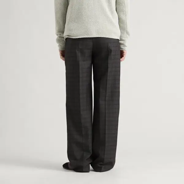 Dries Van Noten Penrud Abstract Check Wool Trousers