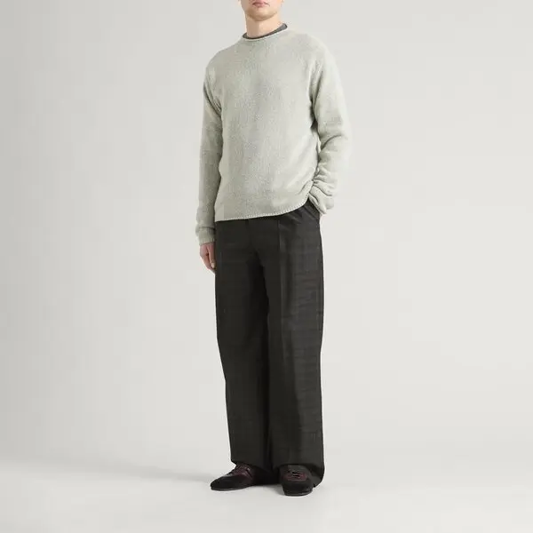 Dries Van Noten Penrud Abstract Check Wool Trousers