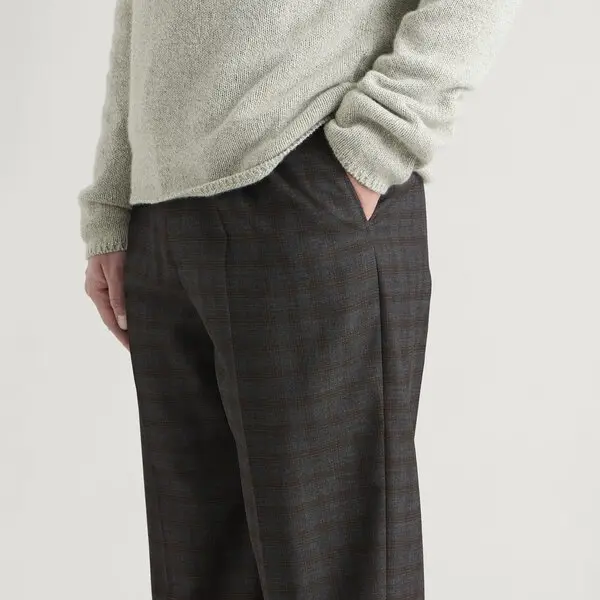 Dries Van Noten Penrud Abstract Check Wool Trousers