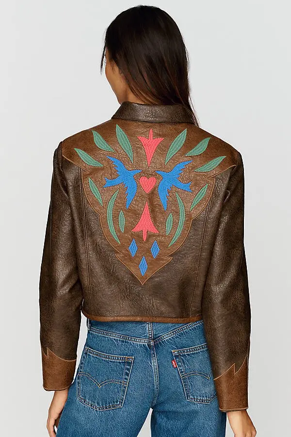 Anthropologie Mother The Open Book 100% Cotton Cropped Jacket