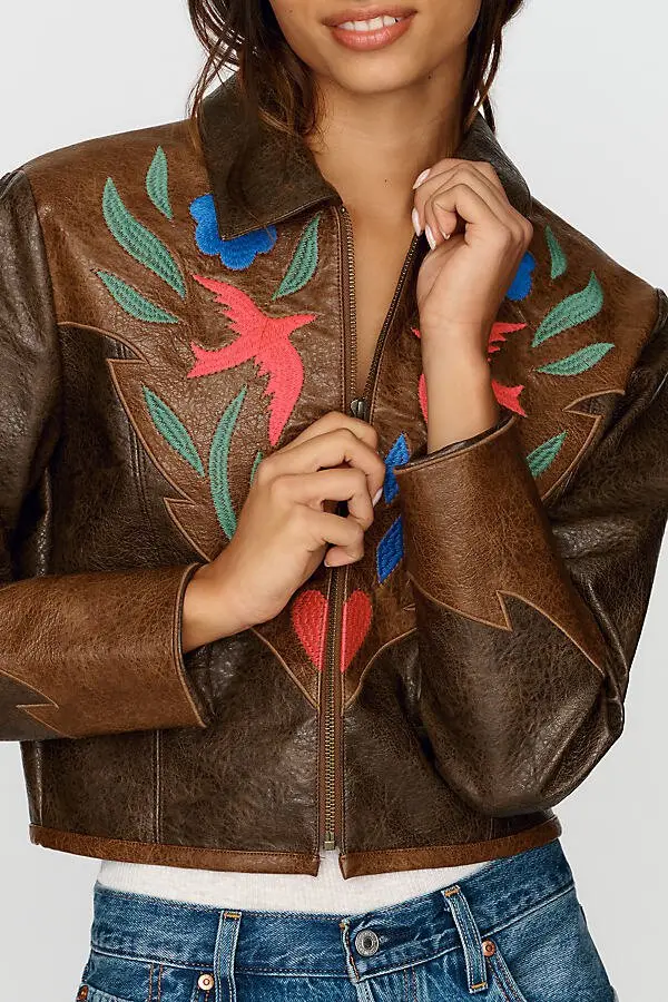 Anthropologie Mother The Open Book 100% Cotton Cropped Jacket