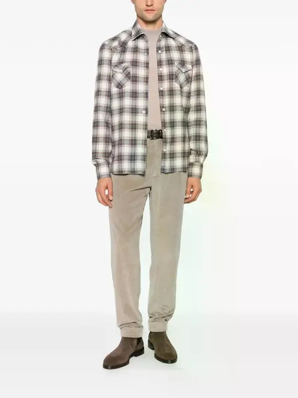 BARBA NAPOLI Check Western Shirt