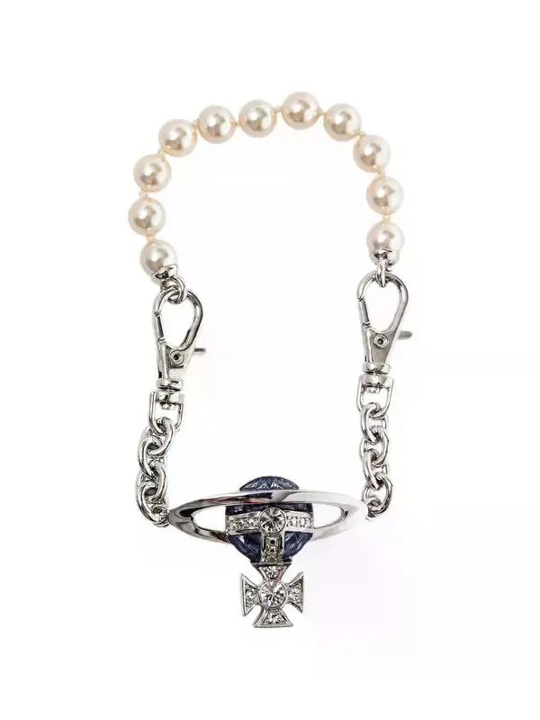 VIVIENNE WESTWOOD Orb Faux-pearl Bracelet - Silver