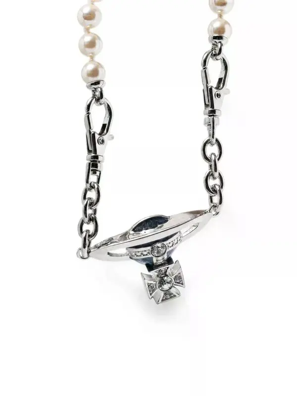 VIVIENNE WESTWOOD Orb Faux-pearl Bracelet - Silver
