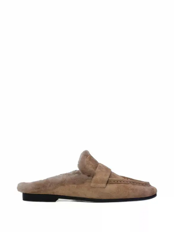 BLACK SUEDE STUDIO Theo Suede Flat Mules - Neutrals