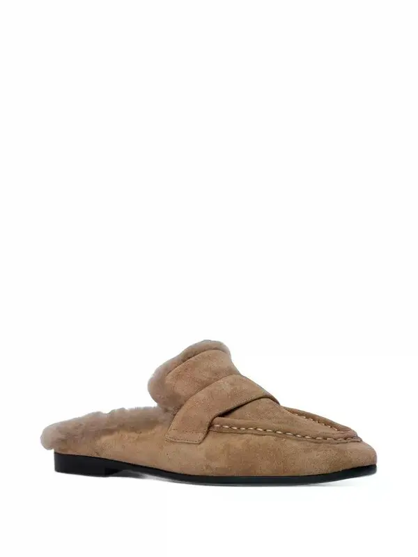 BLACK SUEDE STUDIO Theo Suede Flat Mules